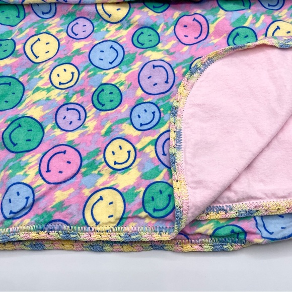 Bedding | Smiley Face Baby Blanket Pastel Tie Dye Cotton Kids ...